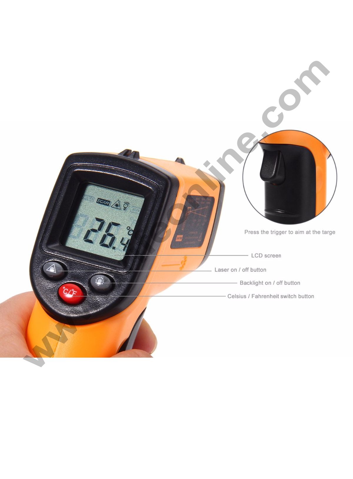 Cake Decor Digital Infrared Thermometer Temperature Meter Gun – Arife ...