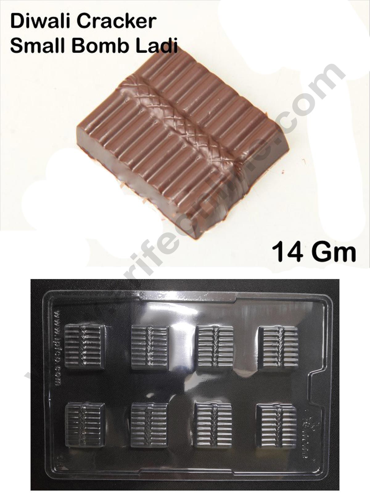 Cake Decor 8 Cavity PVC Chocolate mould Happy Diwali Small Ladi Bombs ...