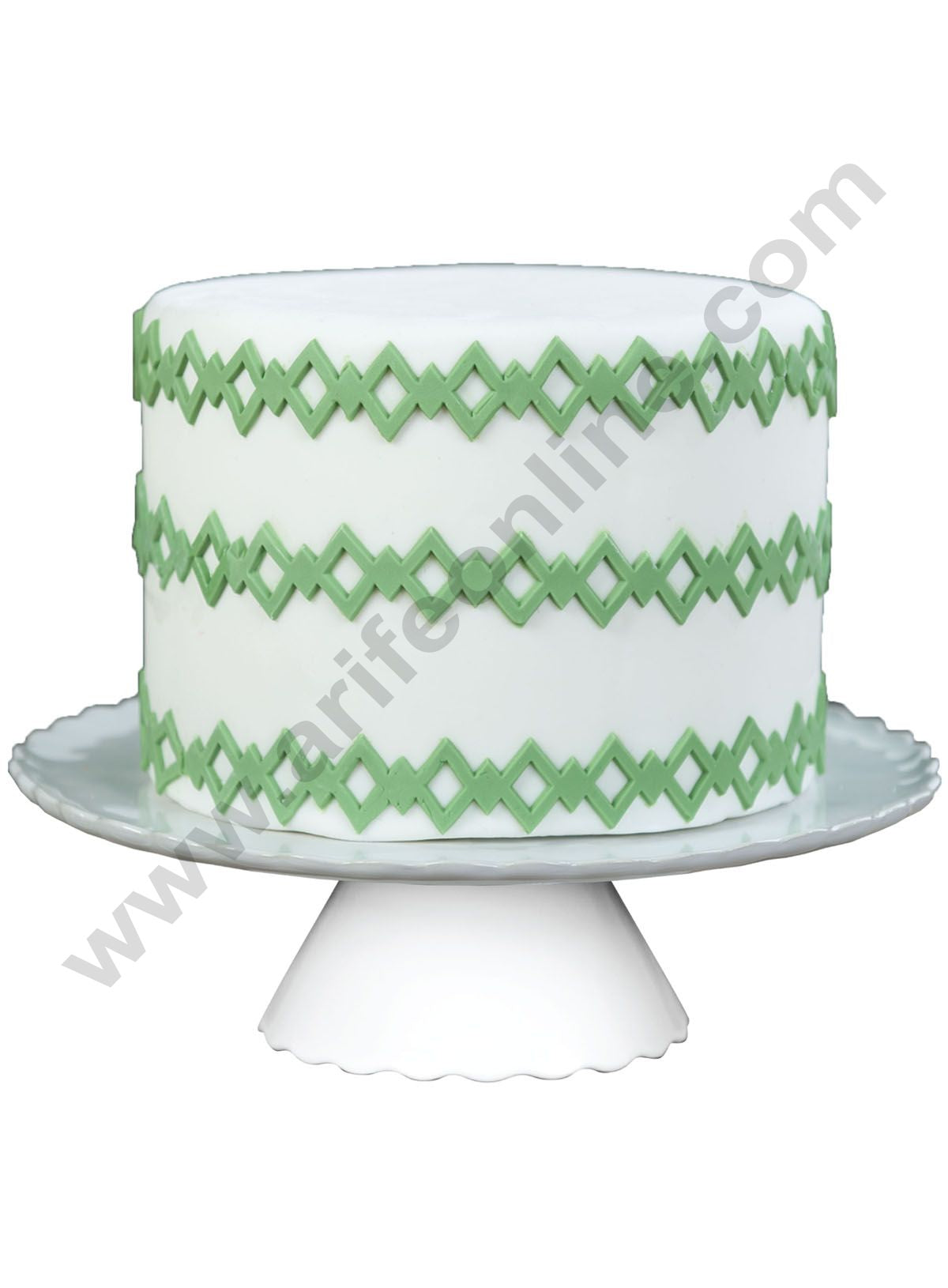 Cake Decor Silicone Double Diamond Pattern Impression Onlays Fondant C ...