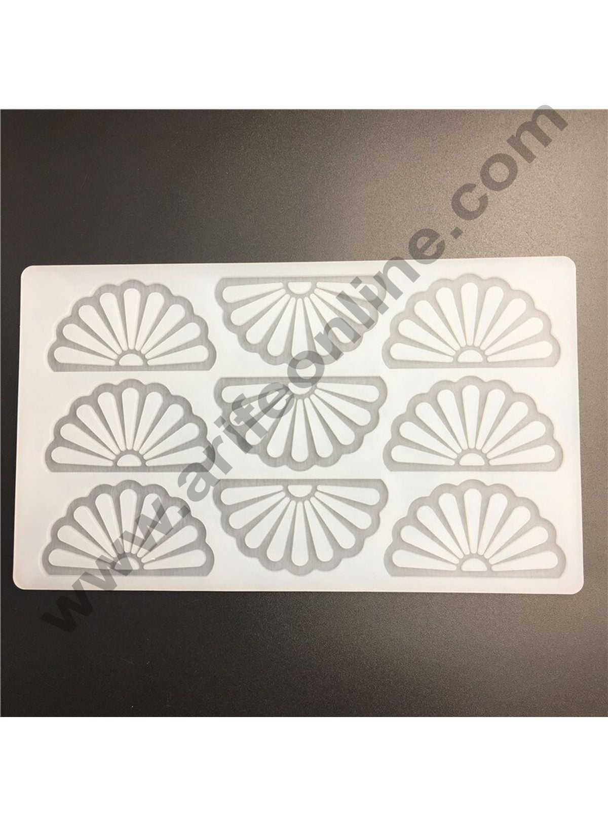 Cake Decor Silicon 9 in 1 Fan Shape Chocolate Garnishing Mould Cake In ...