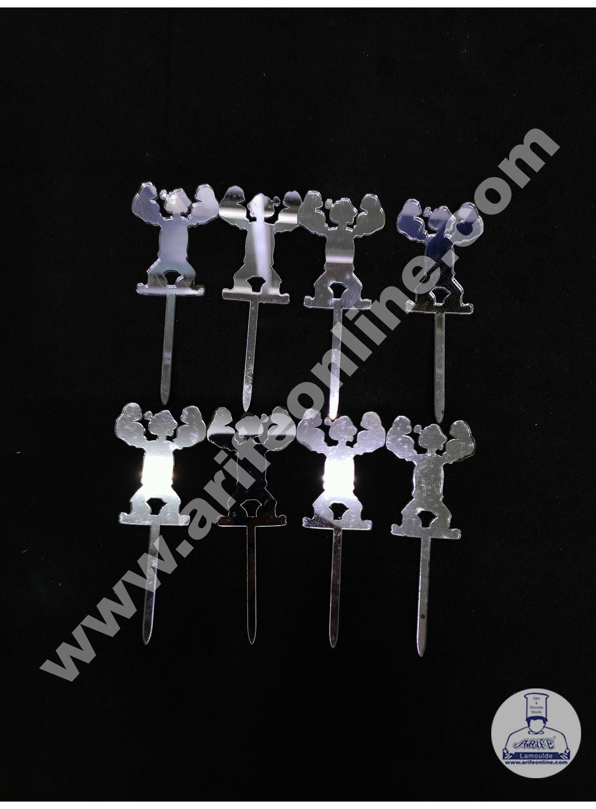 Cake Decor Popeye Acrylic Cupcake Topper Set Of 8 Pieces - Silver ...