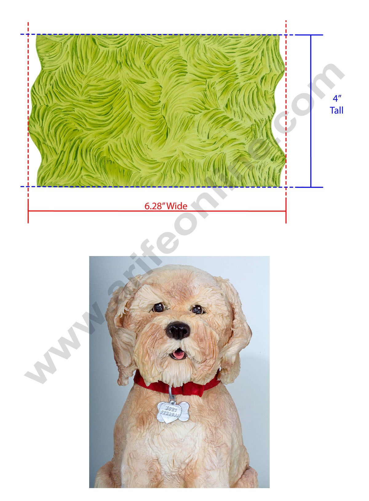 Cake Decor Silicone Long Fur Pattern Impression Onlays Fondant Clay Ma ...
