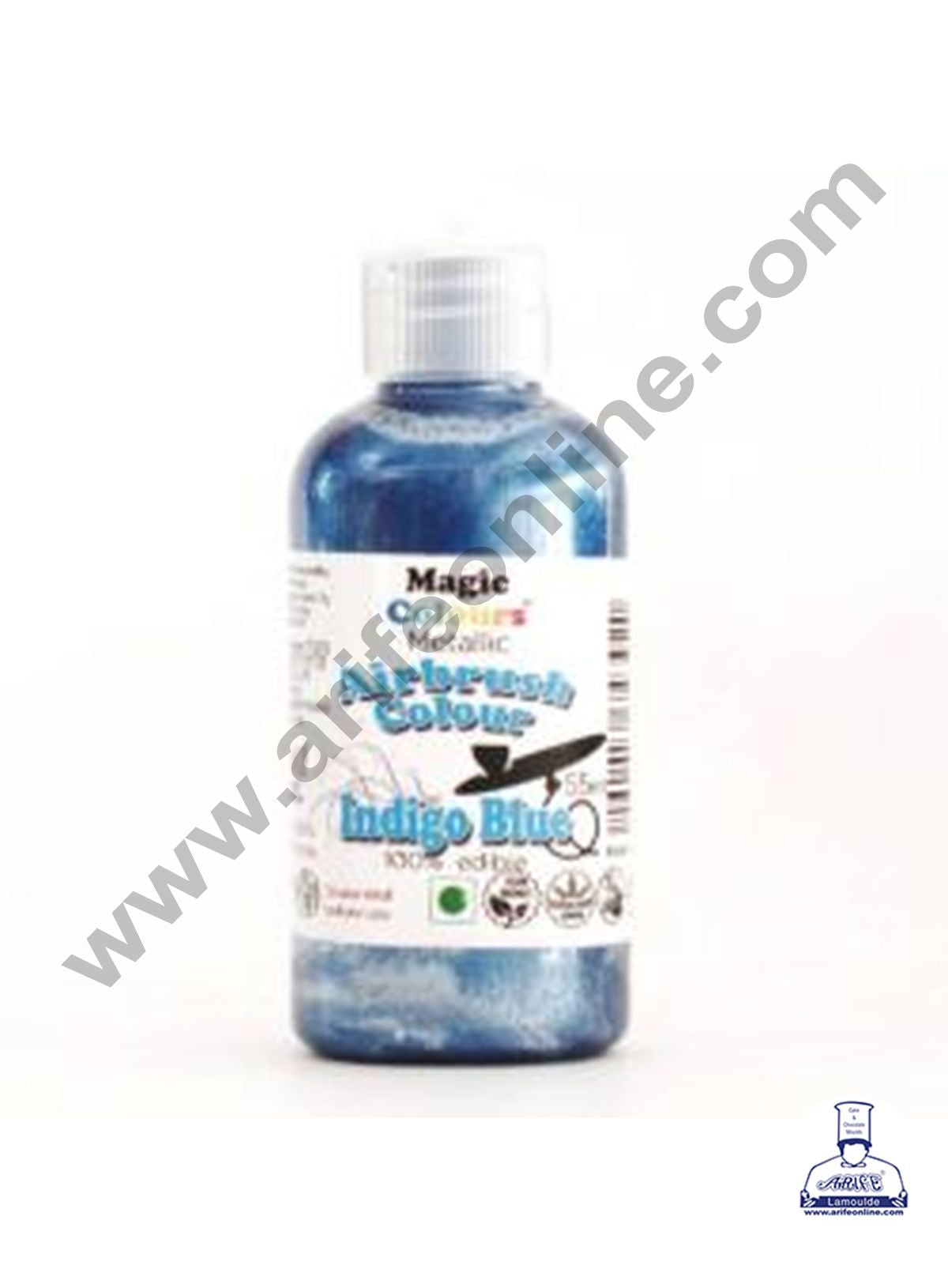 Magic Colours Edible Metallic Airbrush Colour - Indigo Blue ( 55ml ) – Arife Online Store