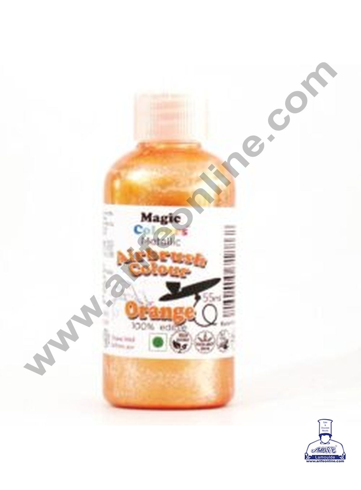 Magic Colours Edible Metallic Airbrush Colour - Orange ( 55ml ) – Arife ...