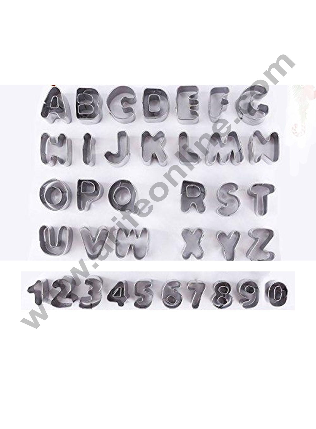 Cake Decor Mini Alphabet and Number Cookie Cutters Set of 36 Pieces St ...