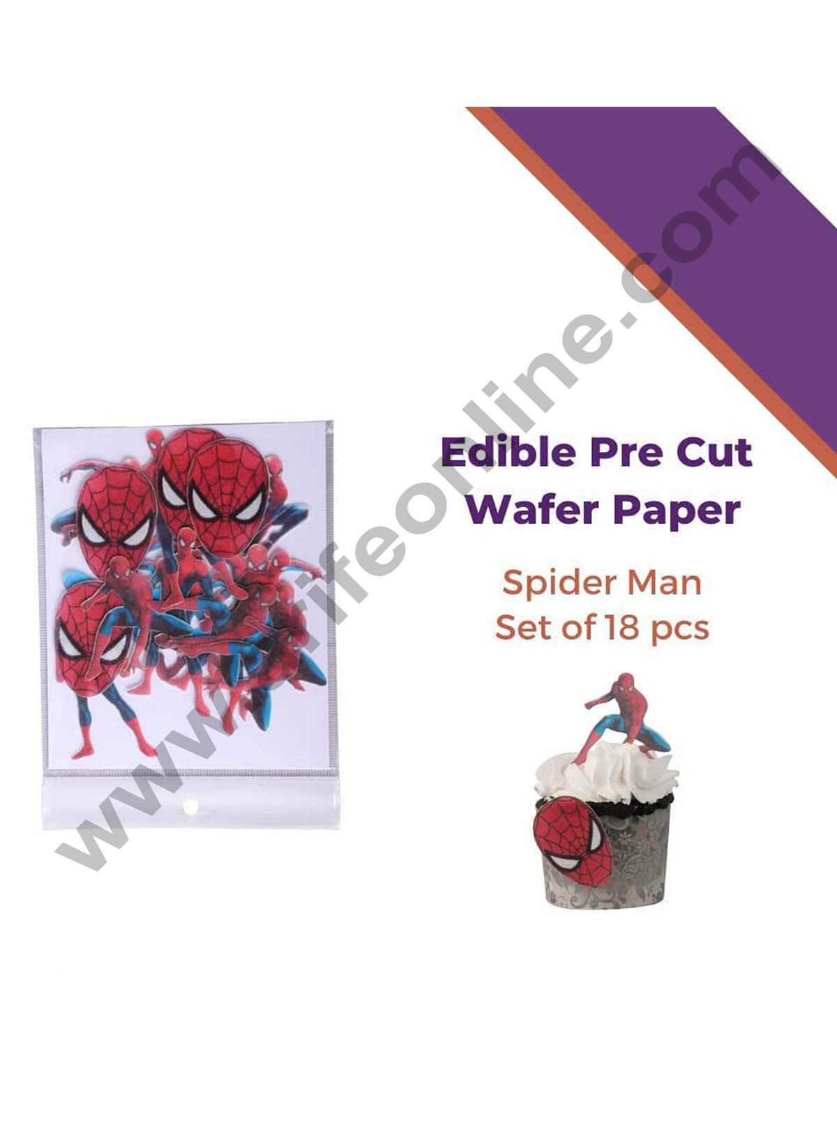 Cake Decor Edible Pre Cut Wafer Paper - Spider Man Cake Topper - (Set ...