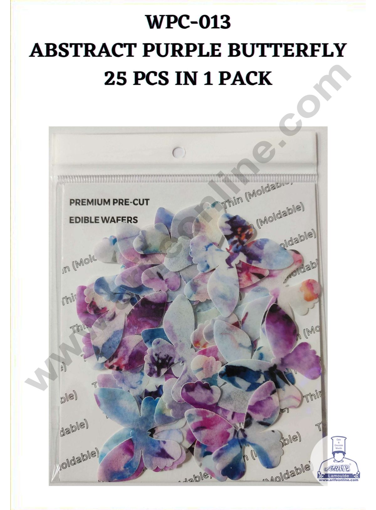 Cake Decor Edible Pre Cut Wafer Paper - Abstract Purple Butterfly Cake ...