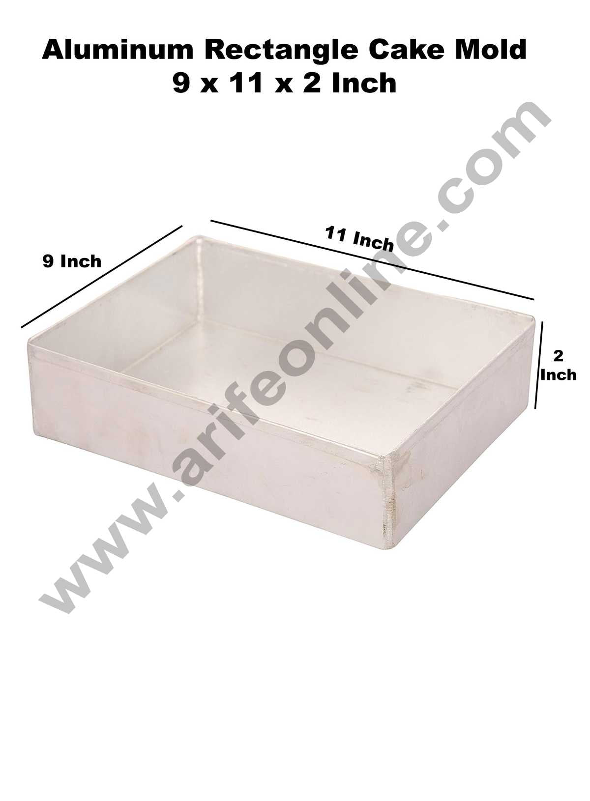 Cake Decor Aluminum Rectangle Cake Mould - 9 x 11 x 2 Inch – Arife ...
