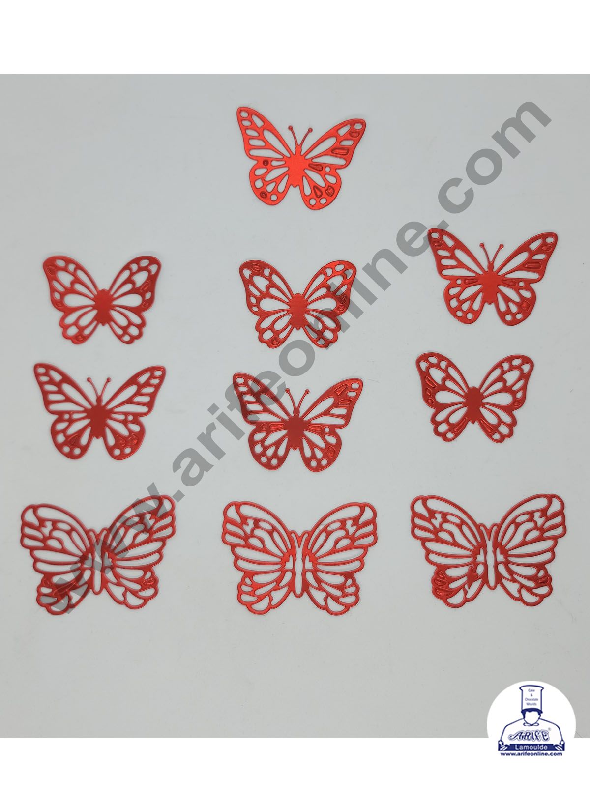 Home Cake Decor 10 pc Red Butterfly Paper Topper For Cake And Cupcake ...
