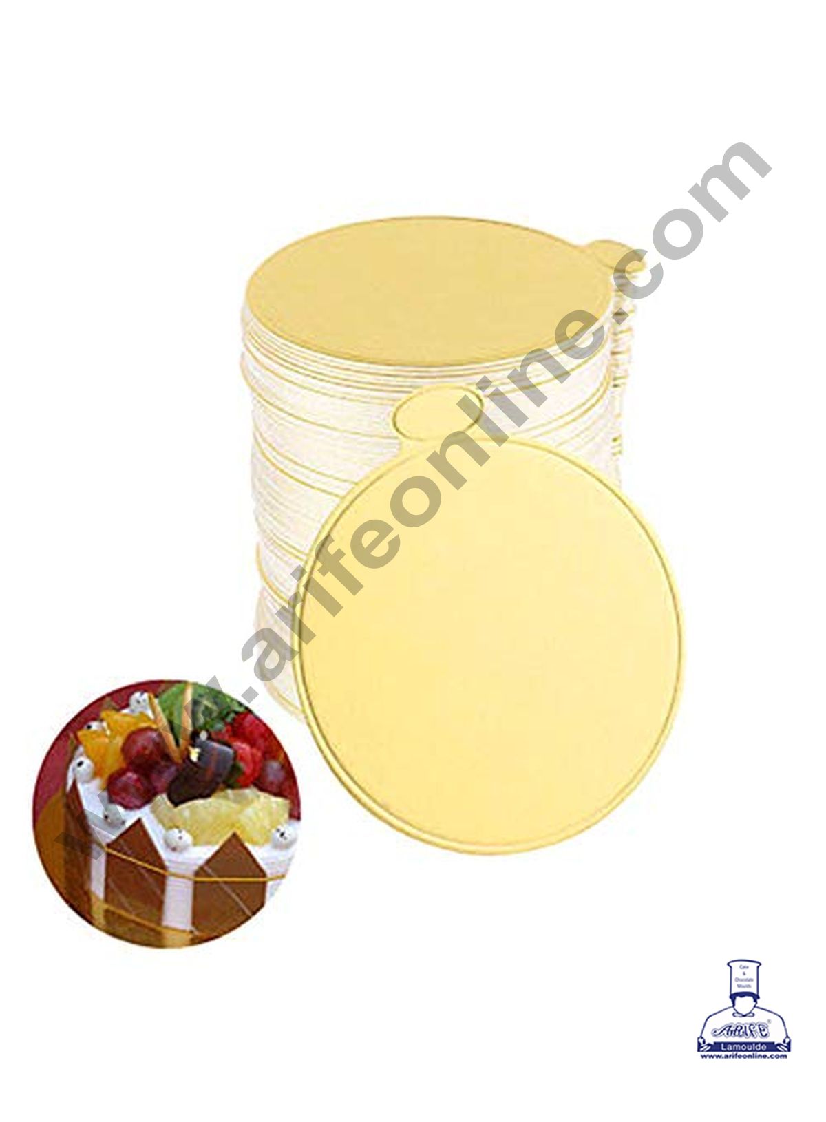 Cake Decor Round Pastry Base Boards - Gold ( 100 Pcs Pack ) – Arife ...