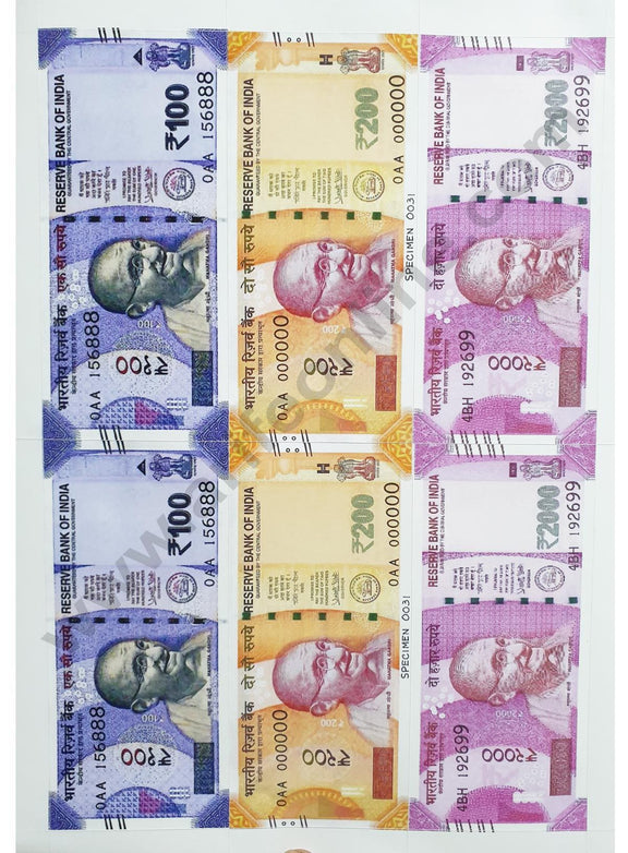 Home Cake Decor Rupees Notes Bills Chocolate Sticker (A4 Size Sheet)