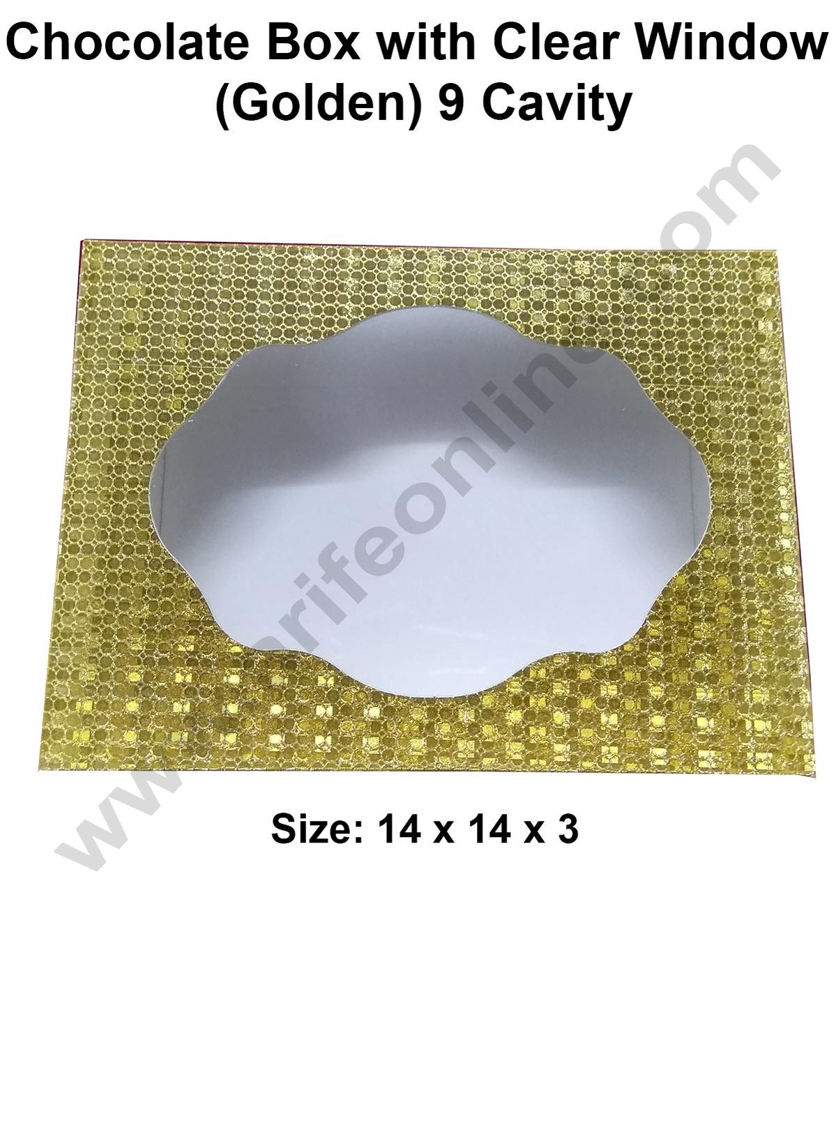 Cake Decor Golden 9 Cavity Clear Window Cardboard Paper Chocolate Boxe ...