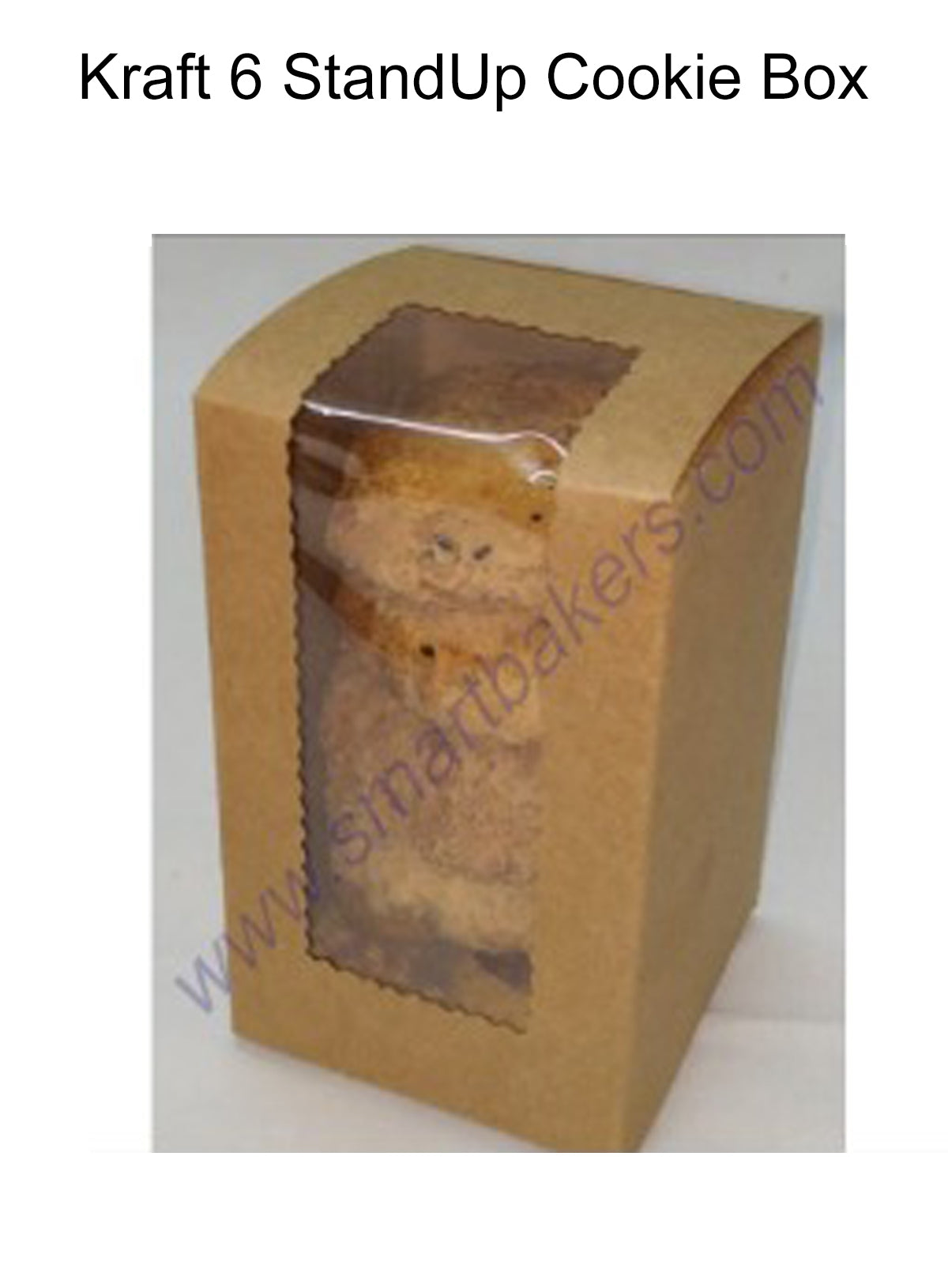 Cake Decor Kraft Standup 6 Cookie Boxes with Clear Window, Cupcake Car ...