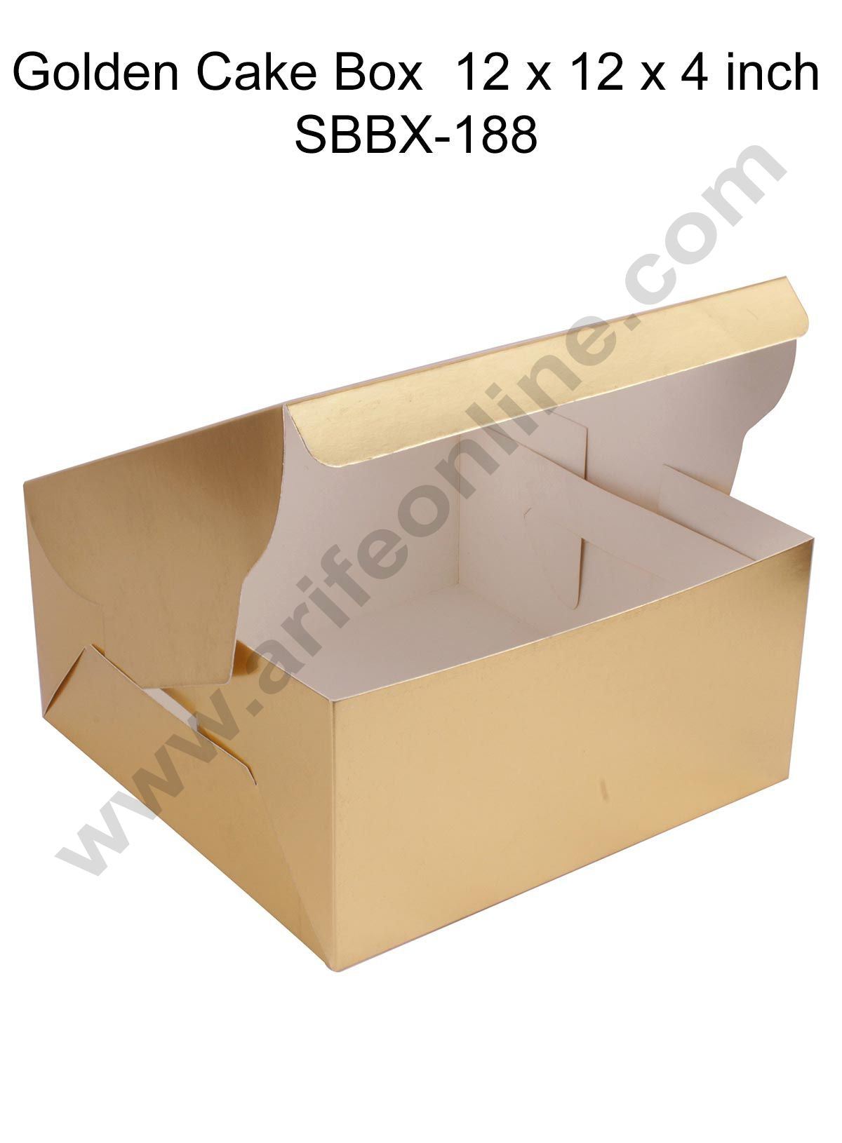 Cake Decor 2kg Golden Cake Box Packaging with Clear Display Window 12x ...