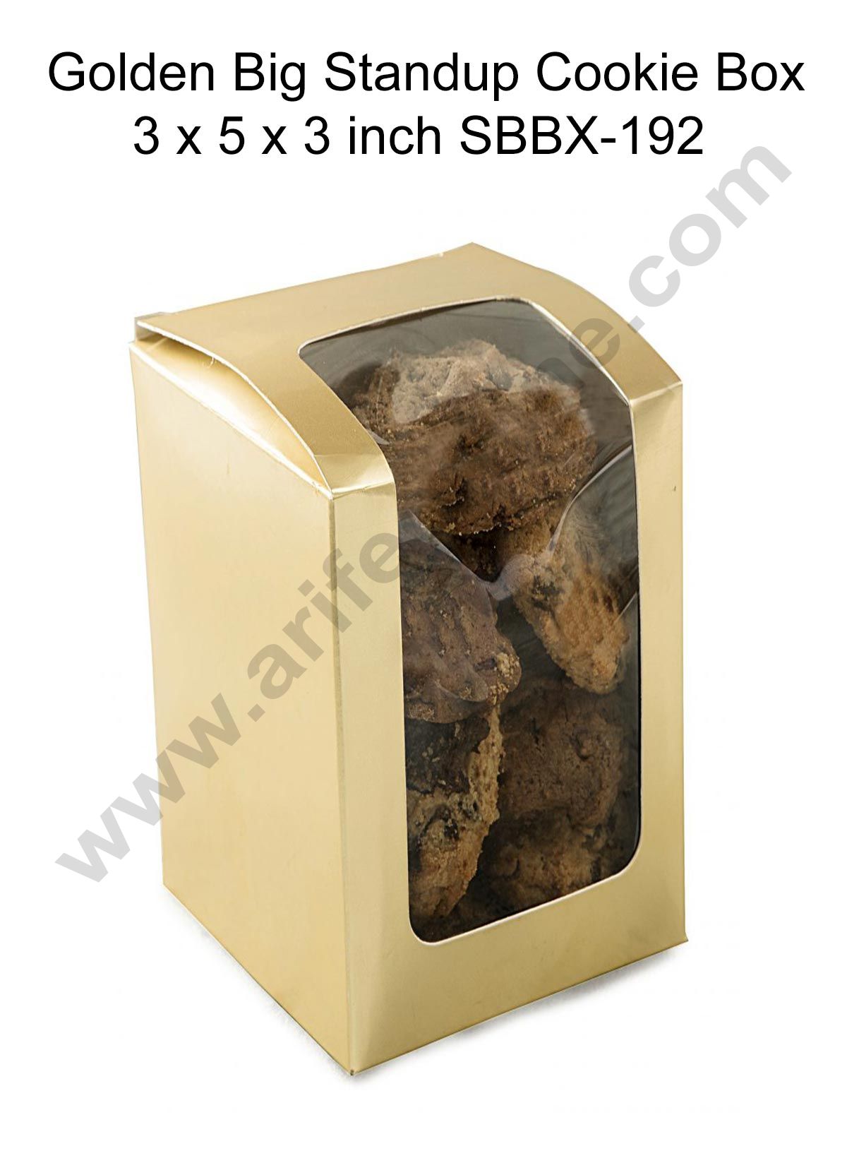 Cake Decor Golden Big Standup Cookie Boxes with Clear Window, Cupcake ...