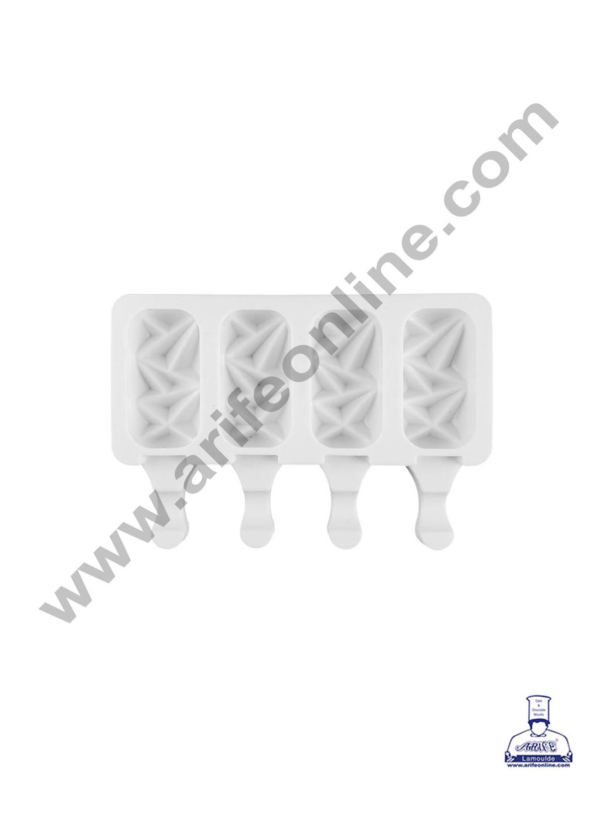 Cake Decor 4 Cavity Geometric Gem Origami Shape Silicone Popsicle Cake ...