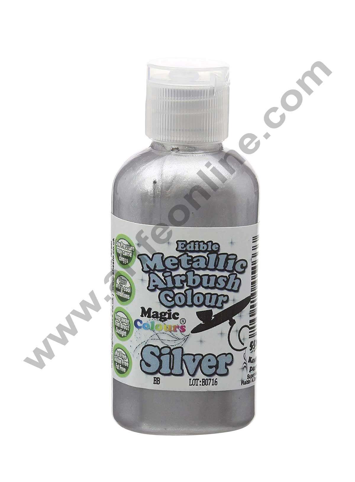 Magic Colours Edible Metallic Airbrush Colour- Silver(55ml) – Arife ...