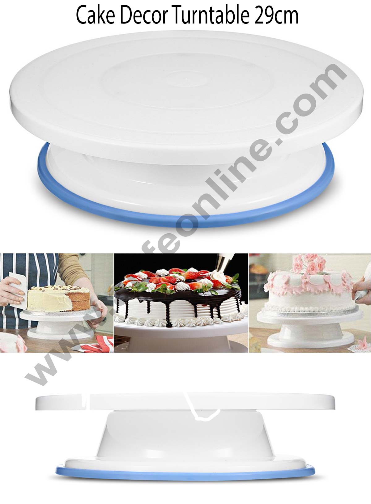 Cake Decor Round Rotating Revolving Cake Turntable Decorating Stand Pl ...