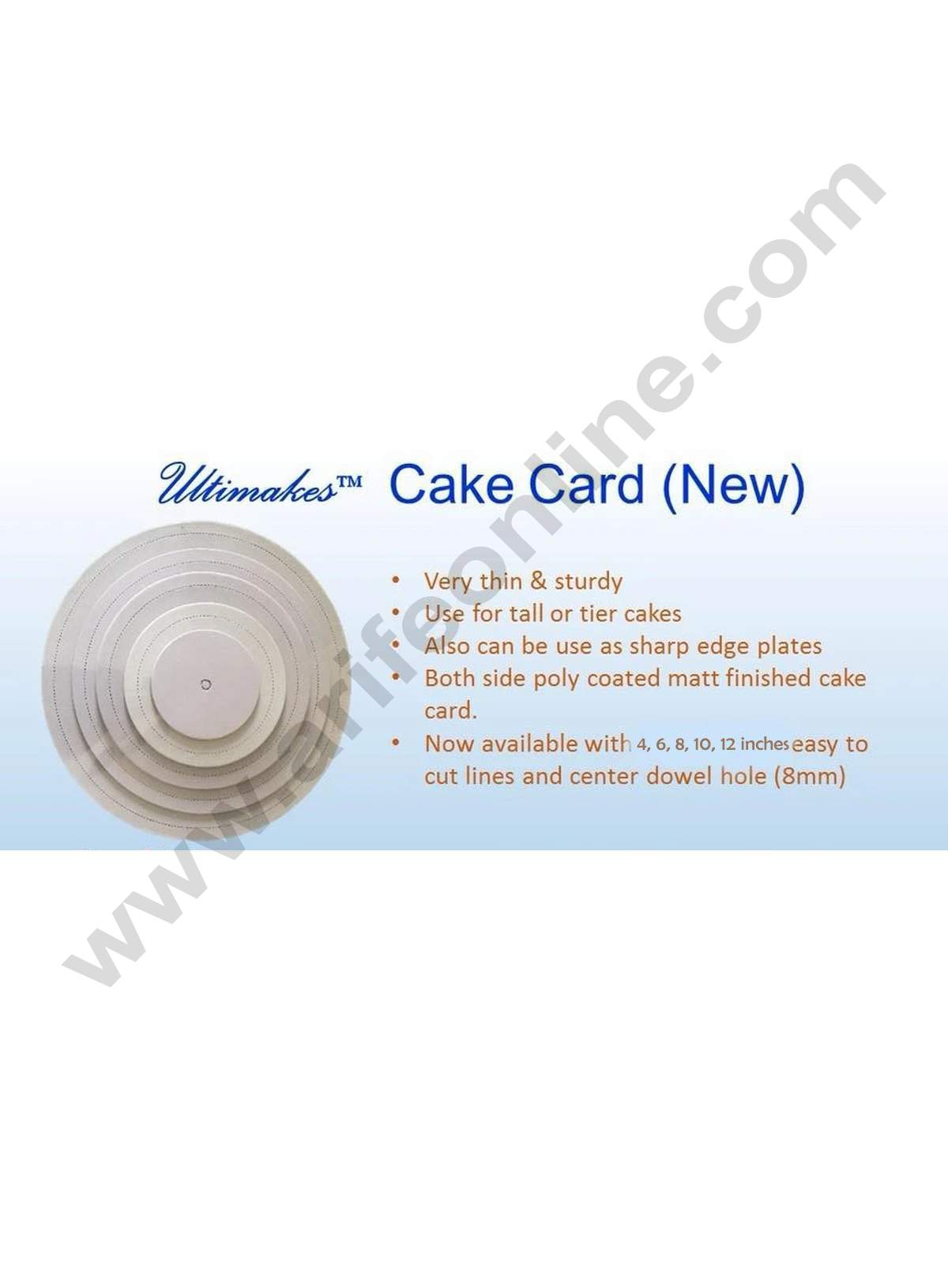 Cake Decor Ultimakes Cake Card - Round 5 inch – Arife Online Store