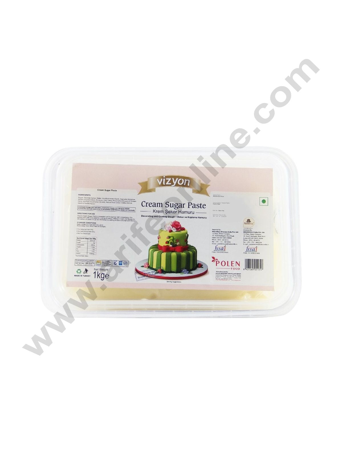 Vizyon Sugar Paste (Fondant) -Cream, 1kg – Arife Online Store