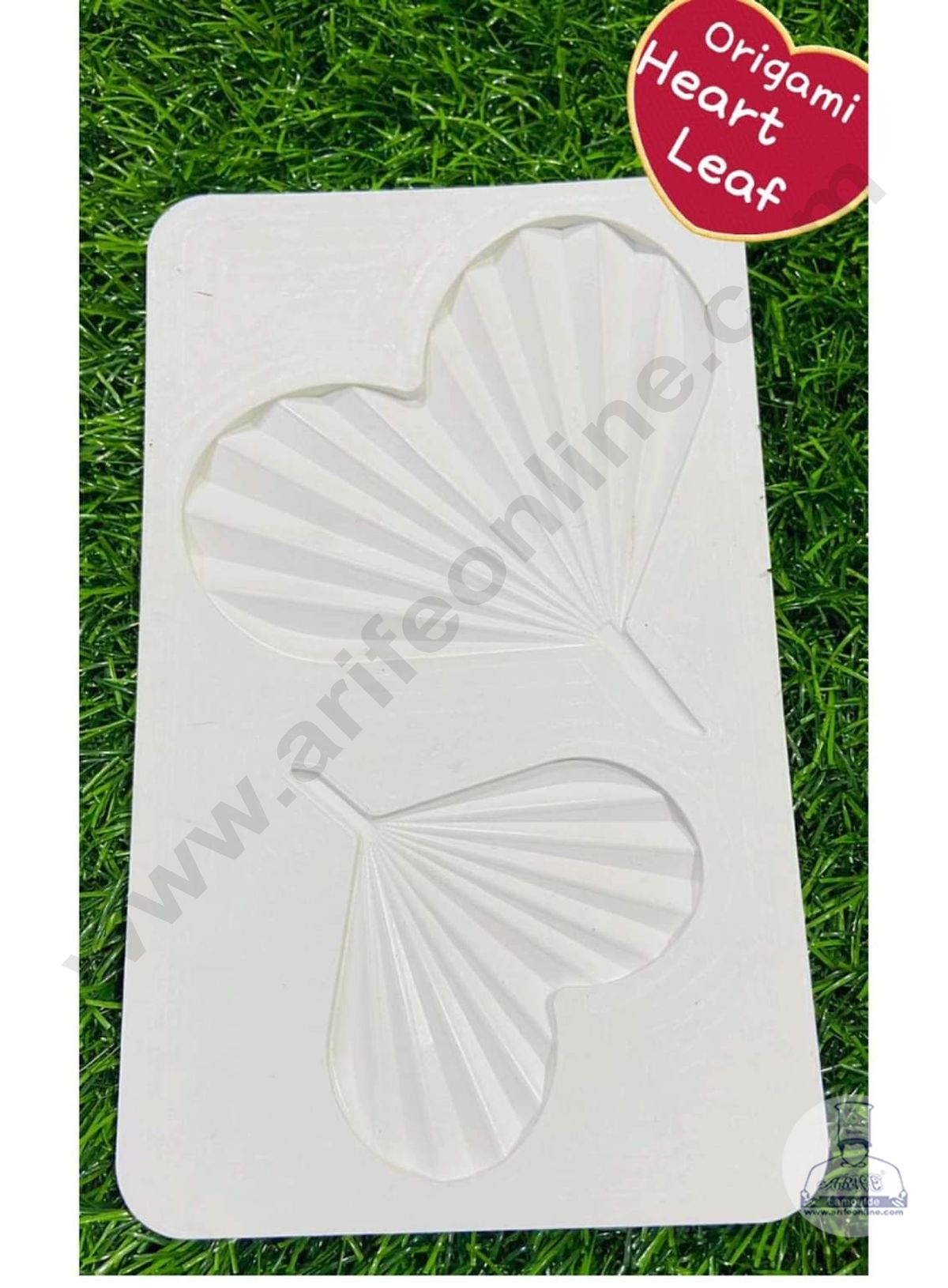 Cake Decor™ Silicon 2 Cavity Origami Heart Palm Leaf Shape Cake Decora ...