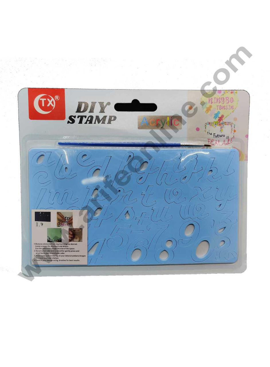 Cake Decor Lowercase Alphabet and Number Acrylic Diy Stamp Embossed Fo ...