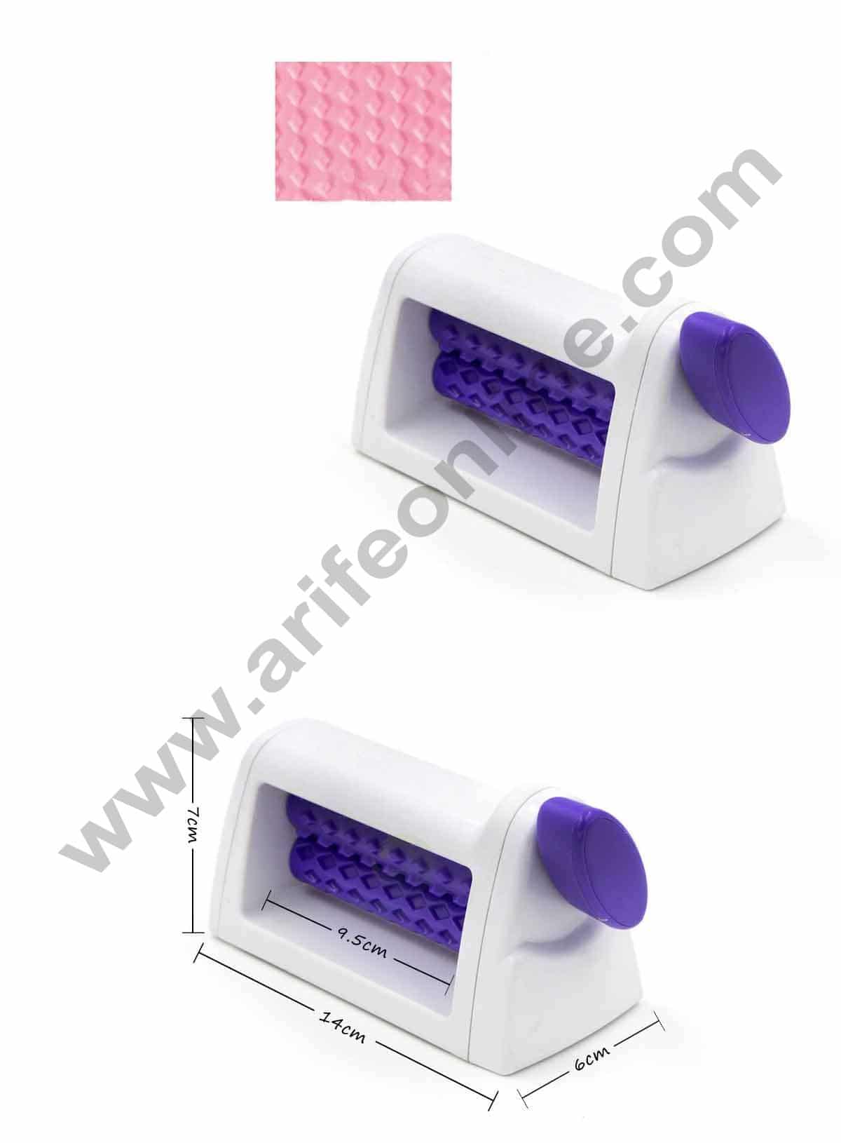 Cake Decor Plastic Diamond Shape Fondant Embosser Roller Cake Rolling ...