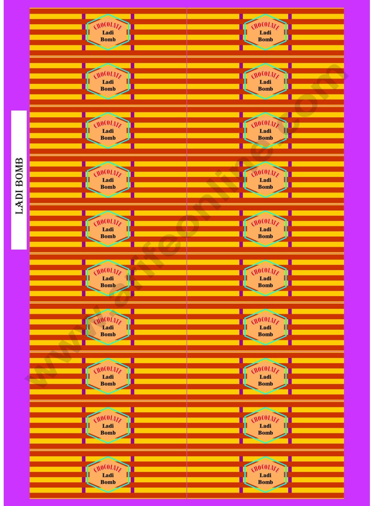 Cake Decor Small Ladi Bomb Diwali Sticker (A4 Size Sheet) – Arife ...