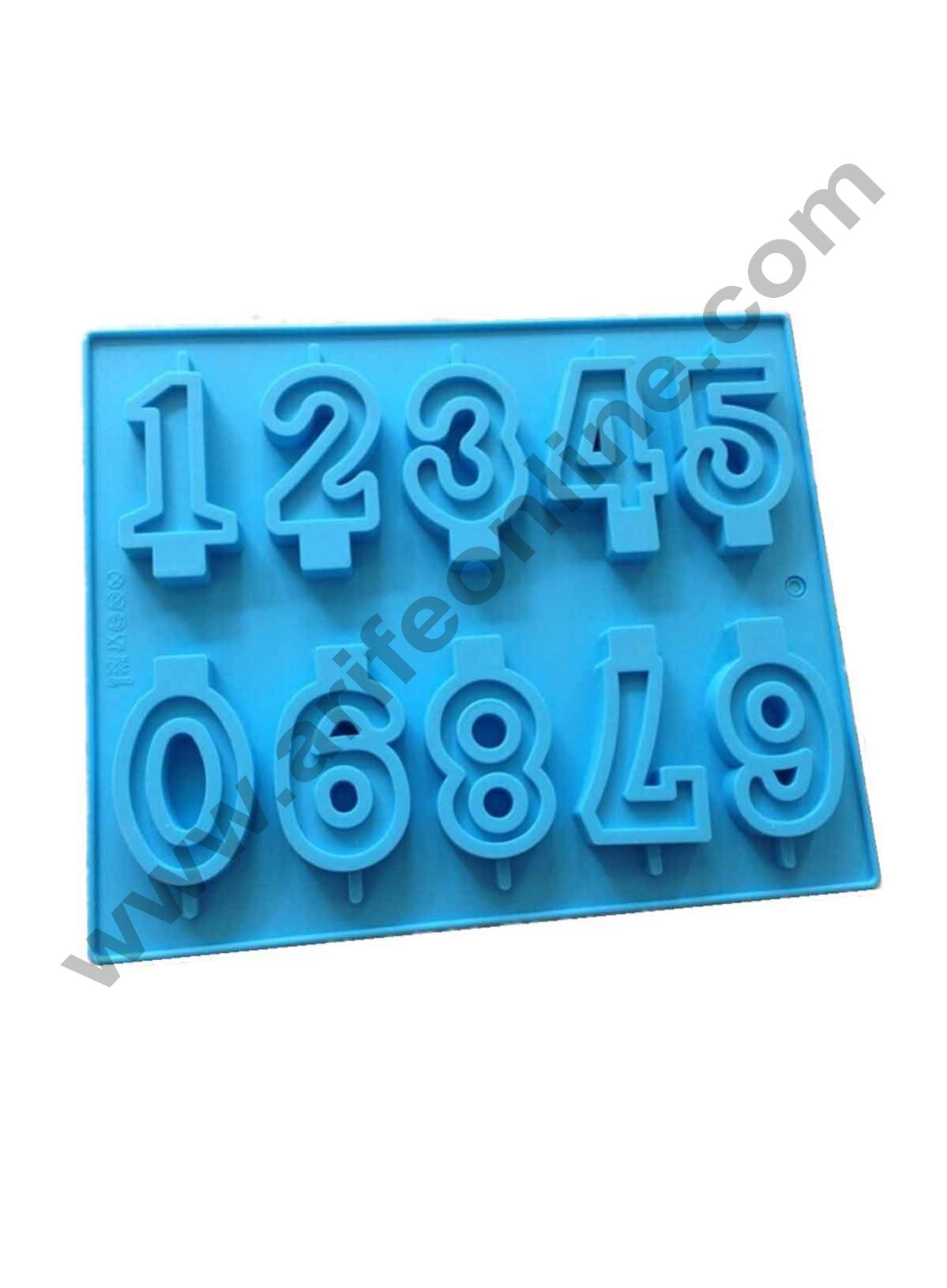 Home Cake Decor 10 cavity Numbers (0-9) in Blocks Chocolate Candy Ice ...