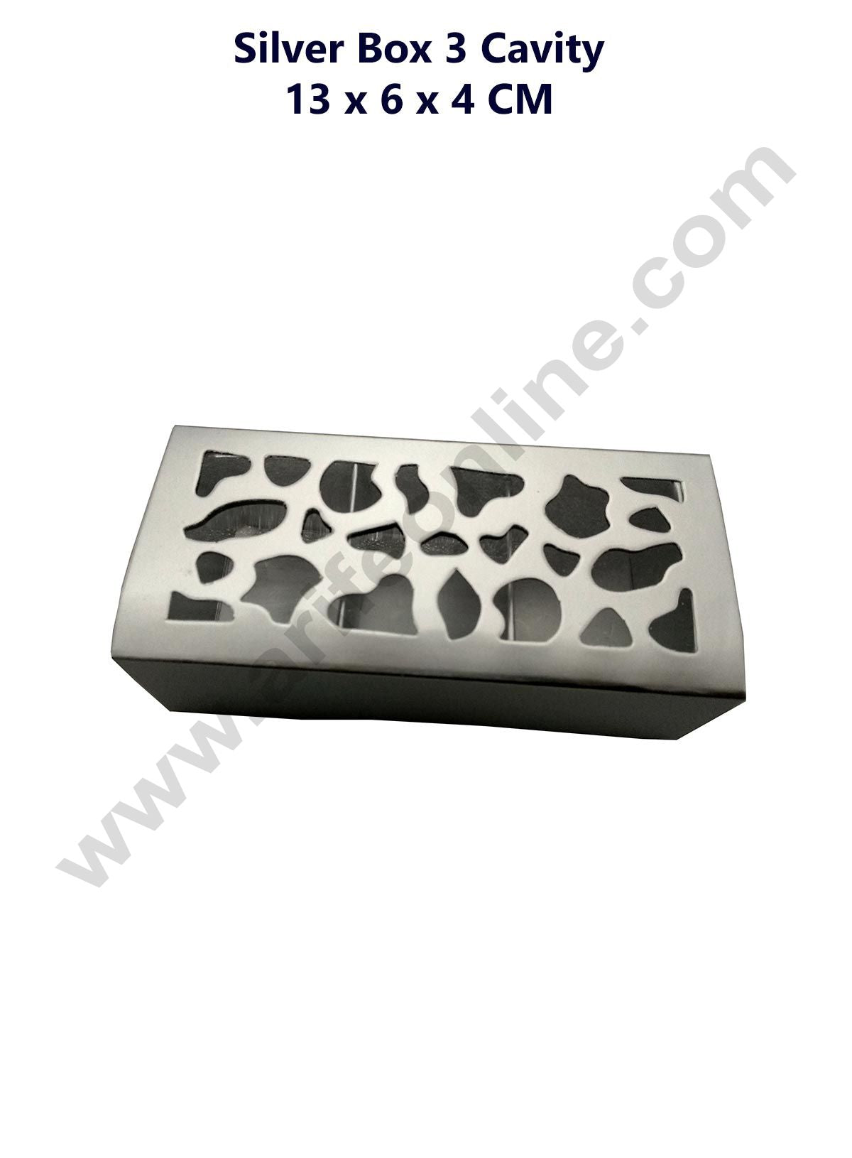 Cake Decor Silver 3 Cavity Sweet Boxes with Die Cut window Cardboard P ...