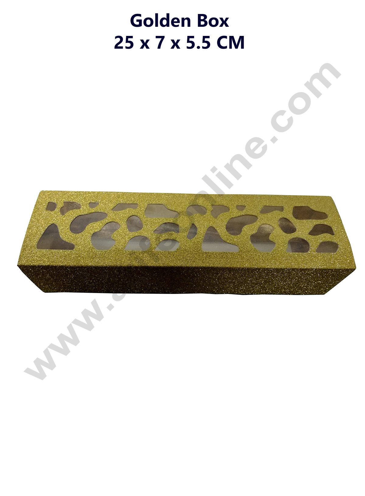 Cake Decor Golden Chocolate Boxes with Die Cut window Cardboard Paper ...