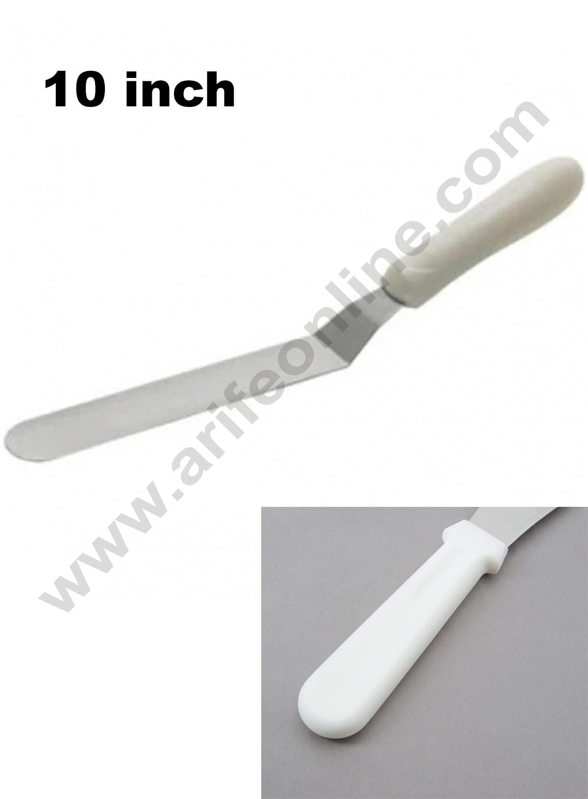 Cake Decor White Handle Stainless Steel Cake Angular Bent Palette Knif ...